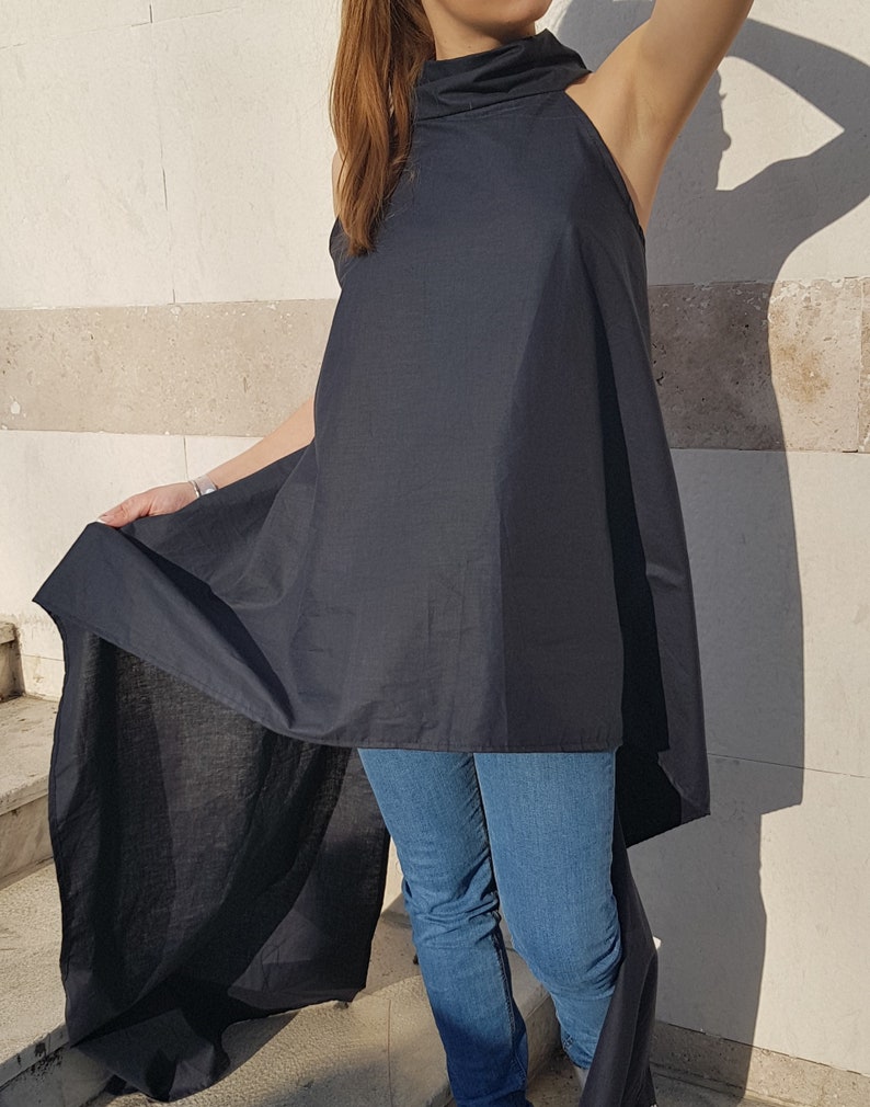 Open Back Sexy Cold Shoulder Top, Cross Back Asymmetric Tunic, 2X 3X 4X ...