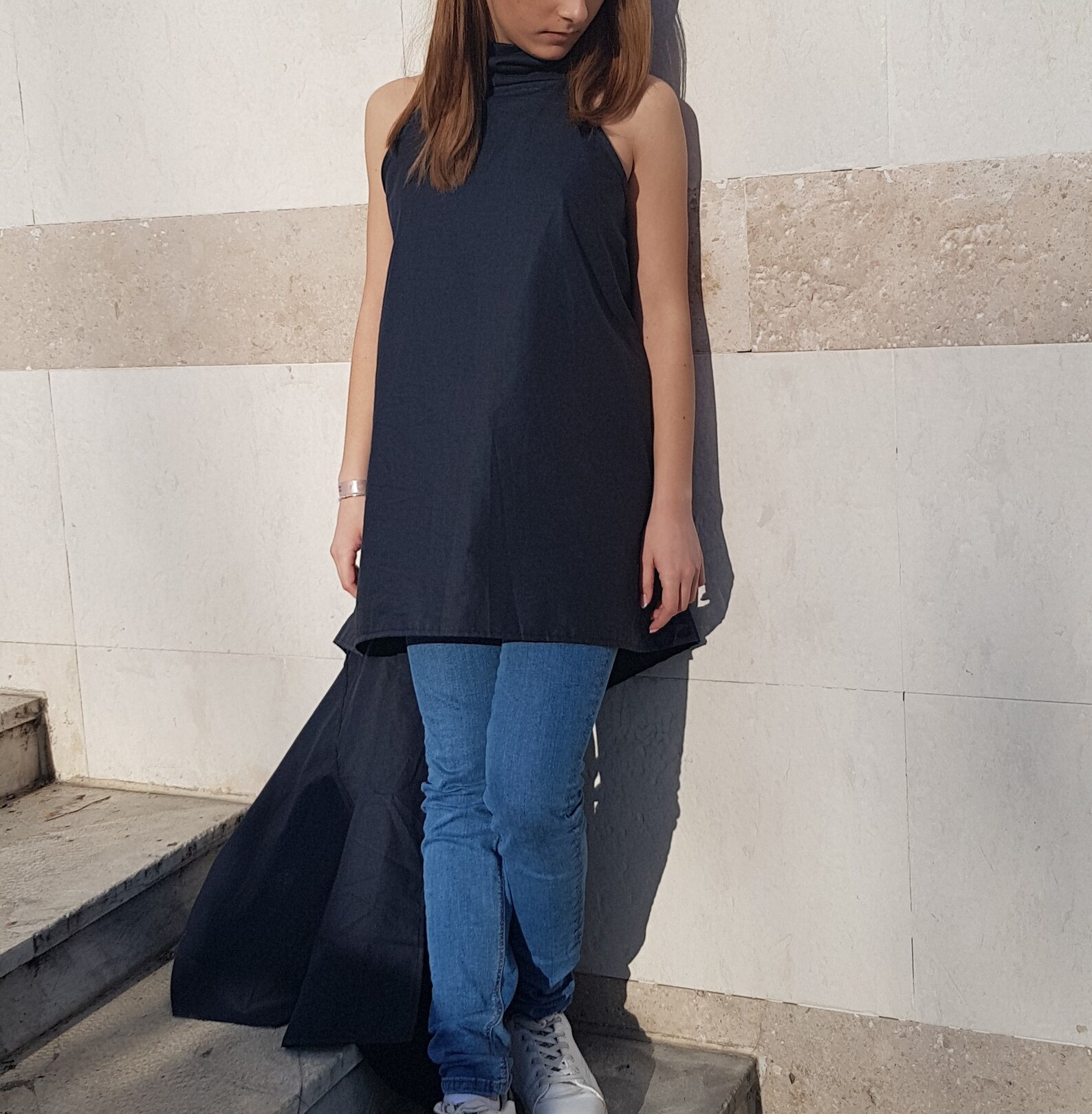 Open Back Sexy Cold Shoulder Top, Cross Back Asymmetric Tunic, 2X 3X 4X ...