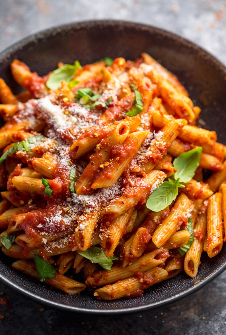 Spicy Pasta Recipe Download Printable, Italian Pasta Arrabbiata Digital ...