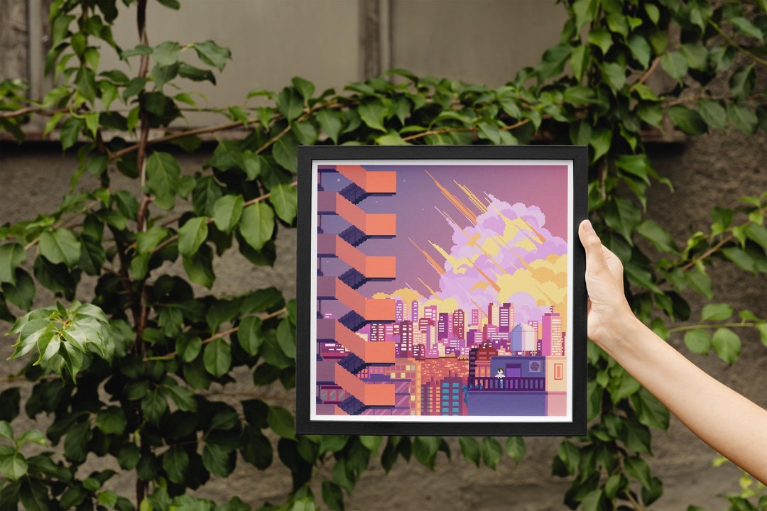 Pixel Art Print Osaka Retro Poster Digital Print Gift - Etsy