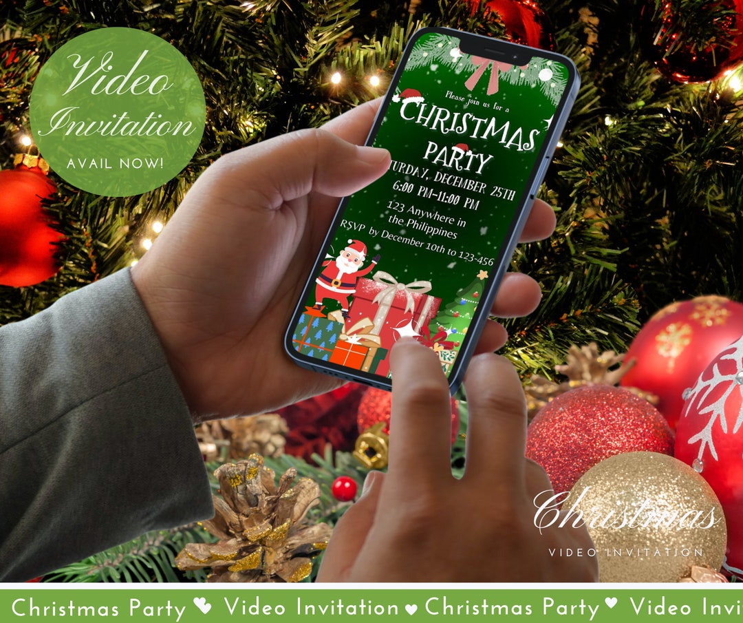 Christmas Party Video Invitation Animated Holiday Party Invite ...