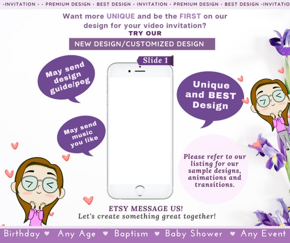 Personalized Customized Video Invitation New Design Any Design - Etsy