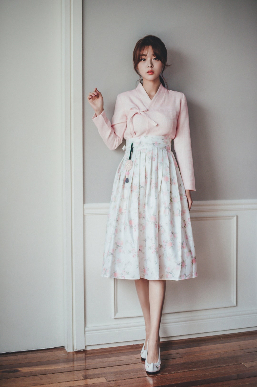 Pink Modern Hanbok Jeogori | Handmade Korea Daily Hanbok | Mini Dress ...