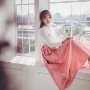 White & Pink Classy Modern Hanbok | Handmade Korea Daily Hanbok | White ...