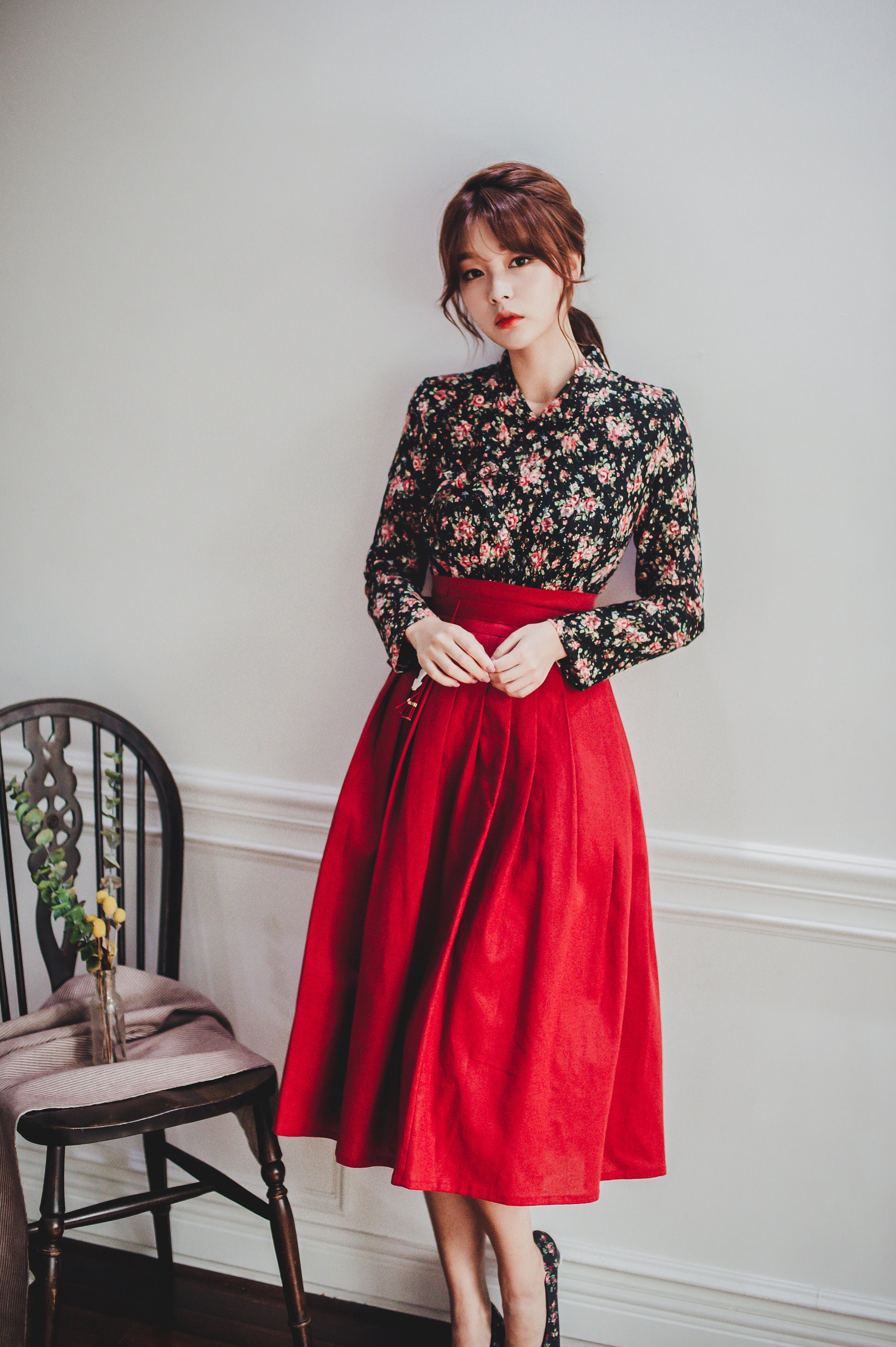 Black Floral Hanbok Jeogori Korean Traditional Hanbok - Etsy