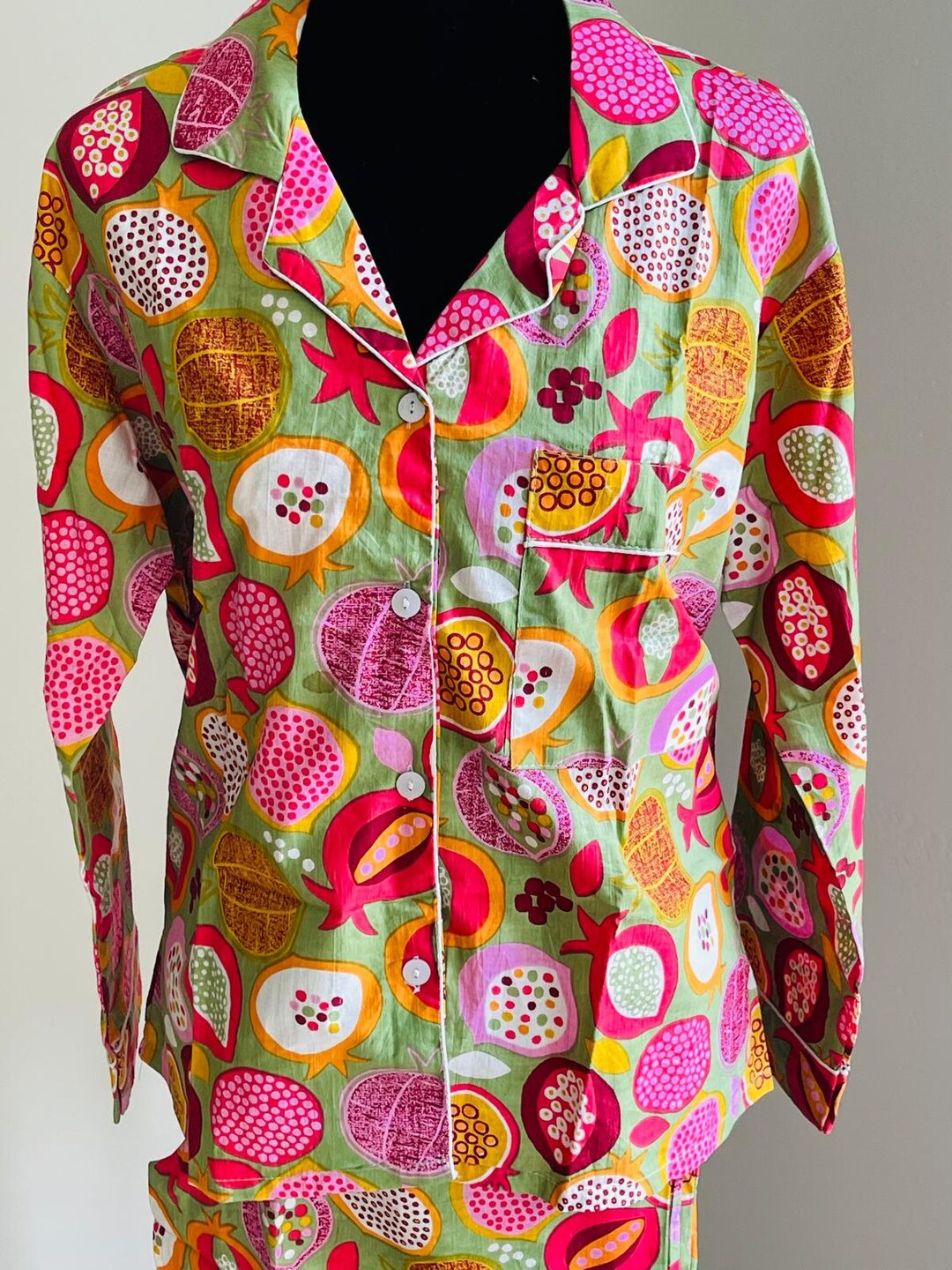 Bridesmaid Pajamas Shirt, Indian Cotton Pj Sets/ Cotton Pajama Set ...