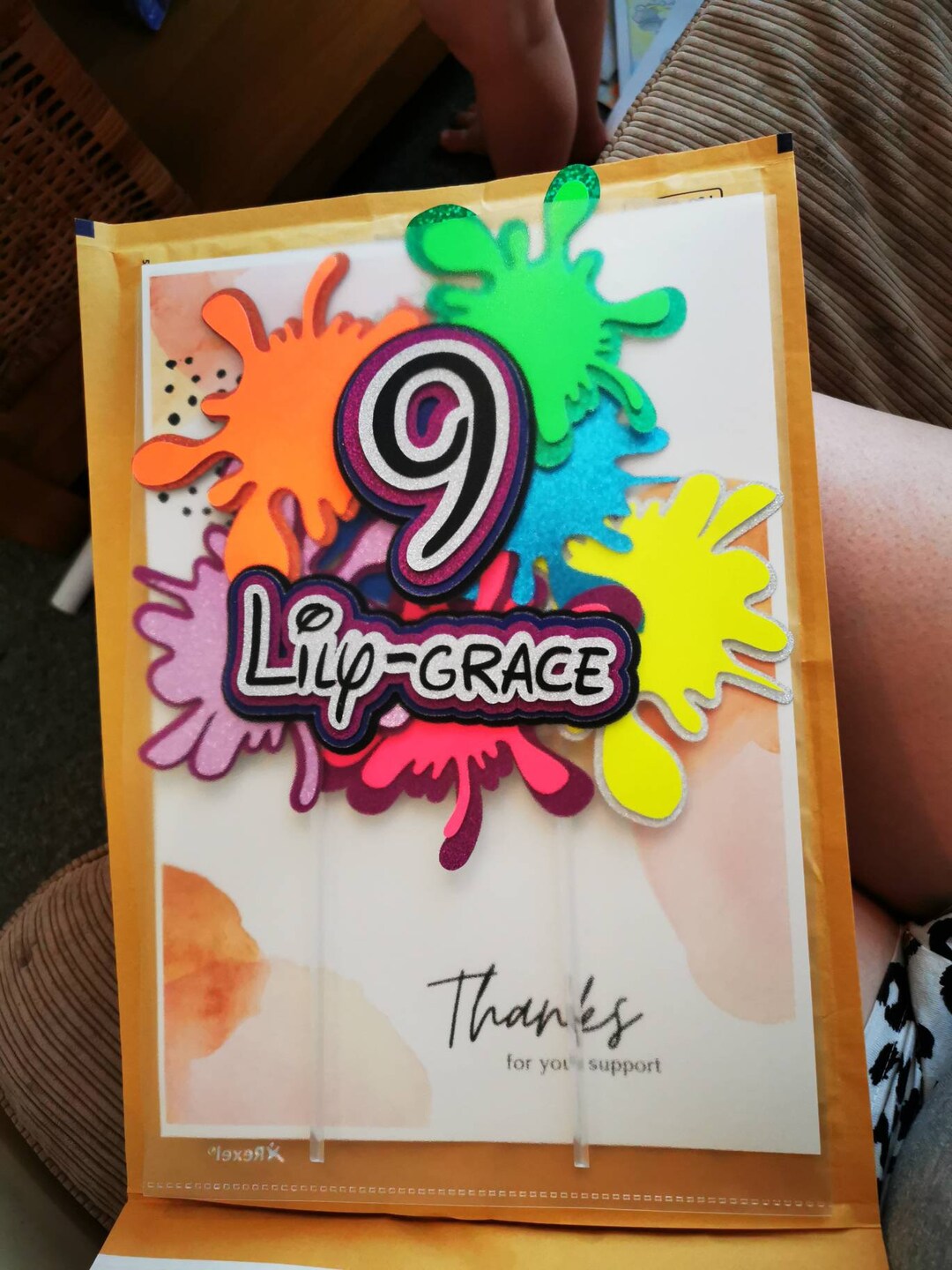 Neon cake topper homemade bespoke cake topper splat cake topper made to ...