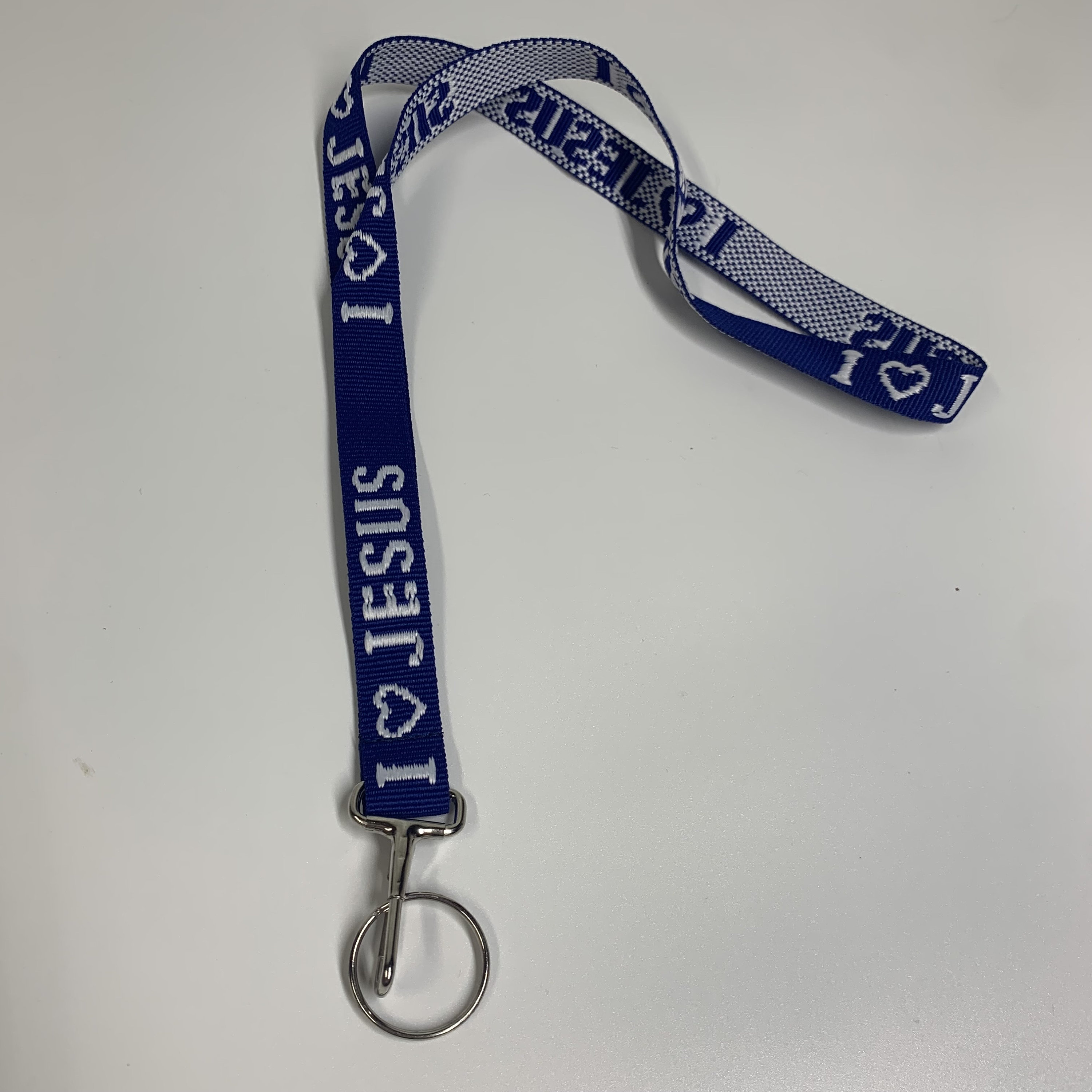 One (1) I Love Jesus Embroidered Lanyard With Heart - Pick Your Color ...