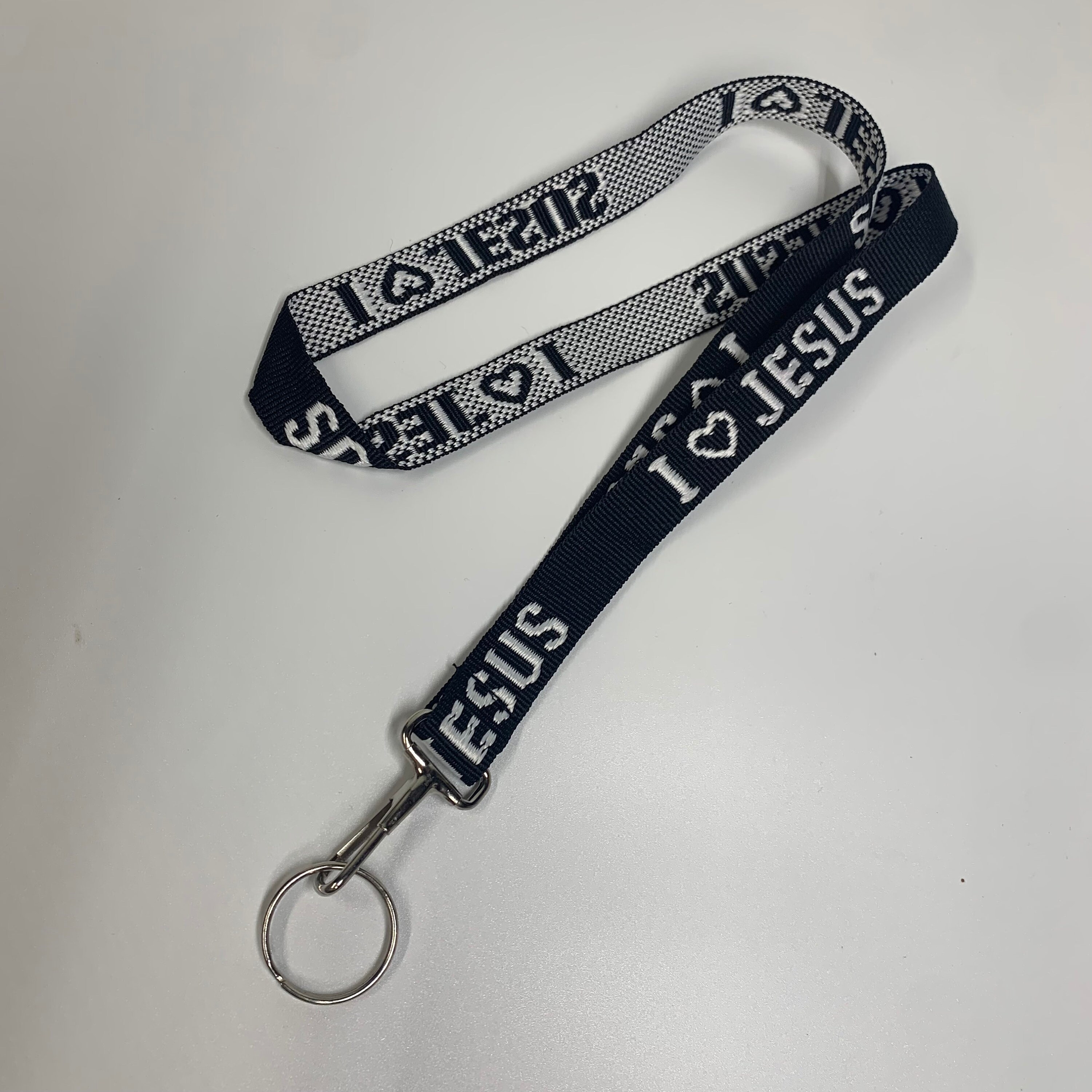 One (1) I Love Jesus Embroidered Lanyard With Heart - Pick Your Color ...