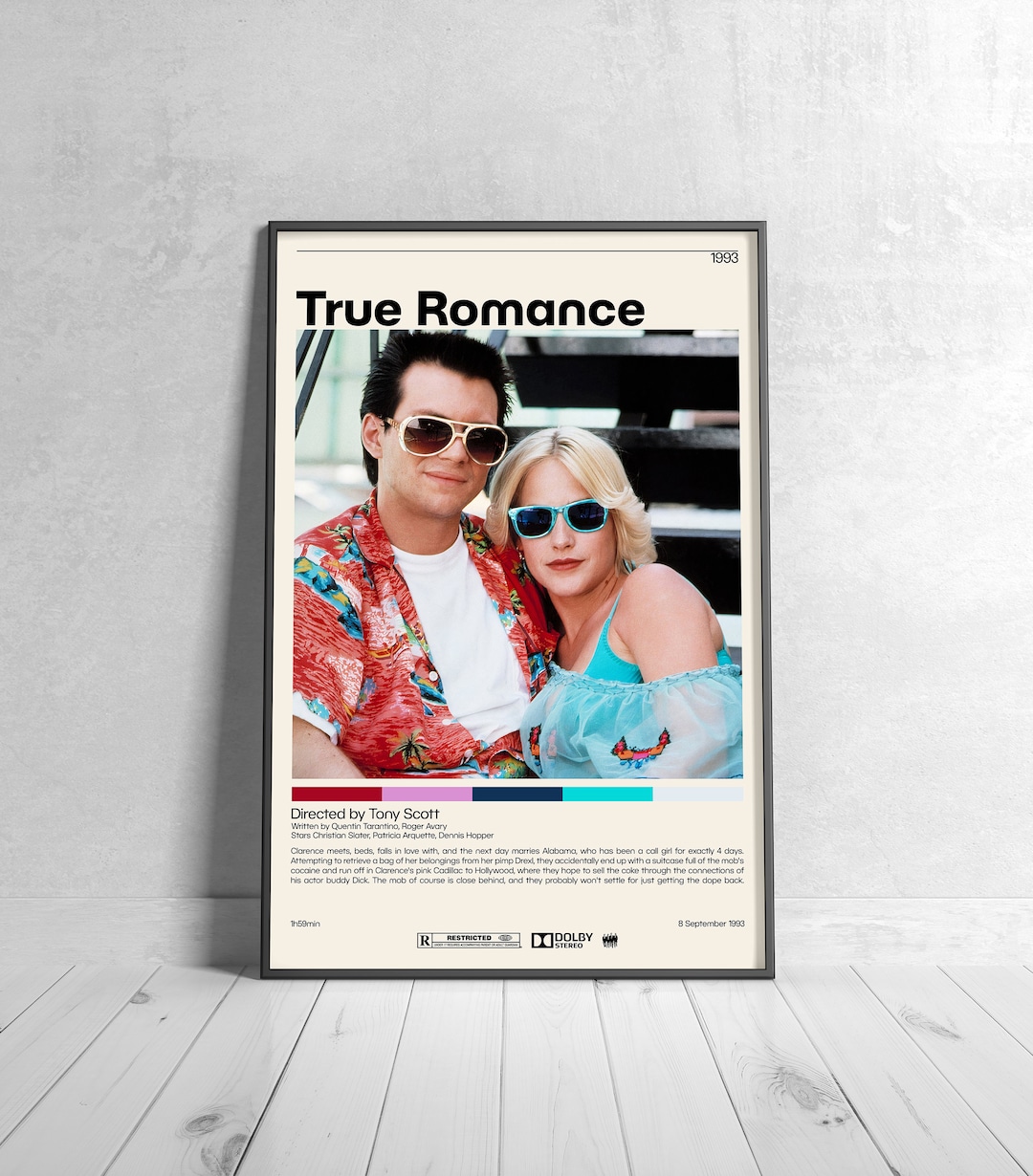 True Romance Movie Poster Tony Scott , Minimalist Movie Poster, Vintage ...