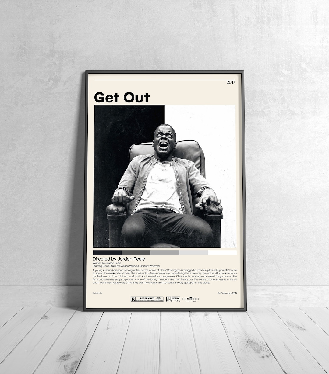 Get Out Jordan Peele, Minimalist Movie Poster, Vintage Retro Art Print ...