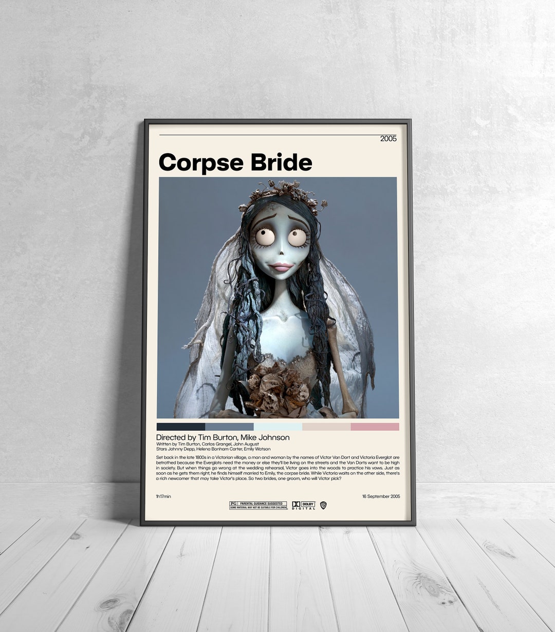 Corpse Bride Poster Tim Burton, Minimalist Movie Poster, Vintage Retro ...