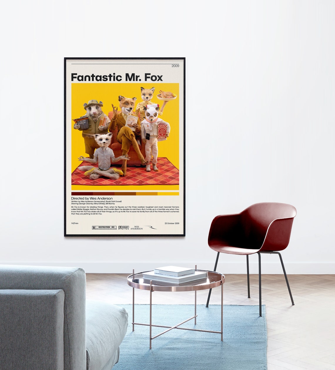 Fantastic Mr Fox JWes Anderson Minimalist Movie Poster | Etsy