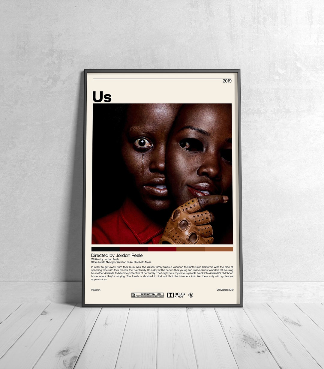 Us Movie Poster Jordan Peele, Minimalist Movie Poster, Vintage Retro ...
