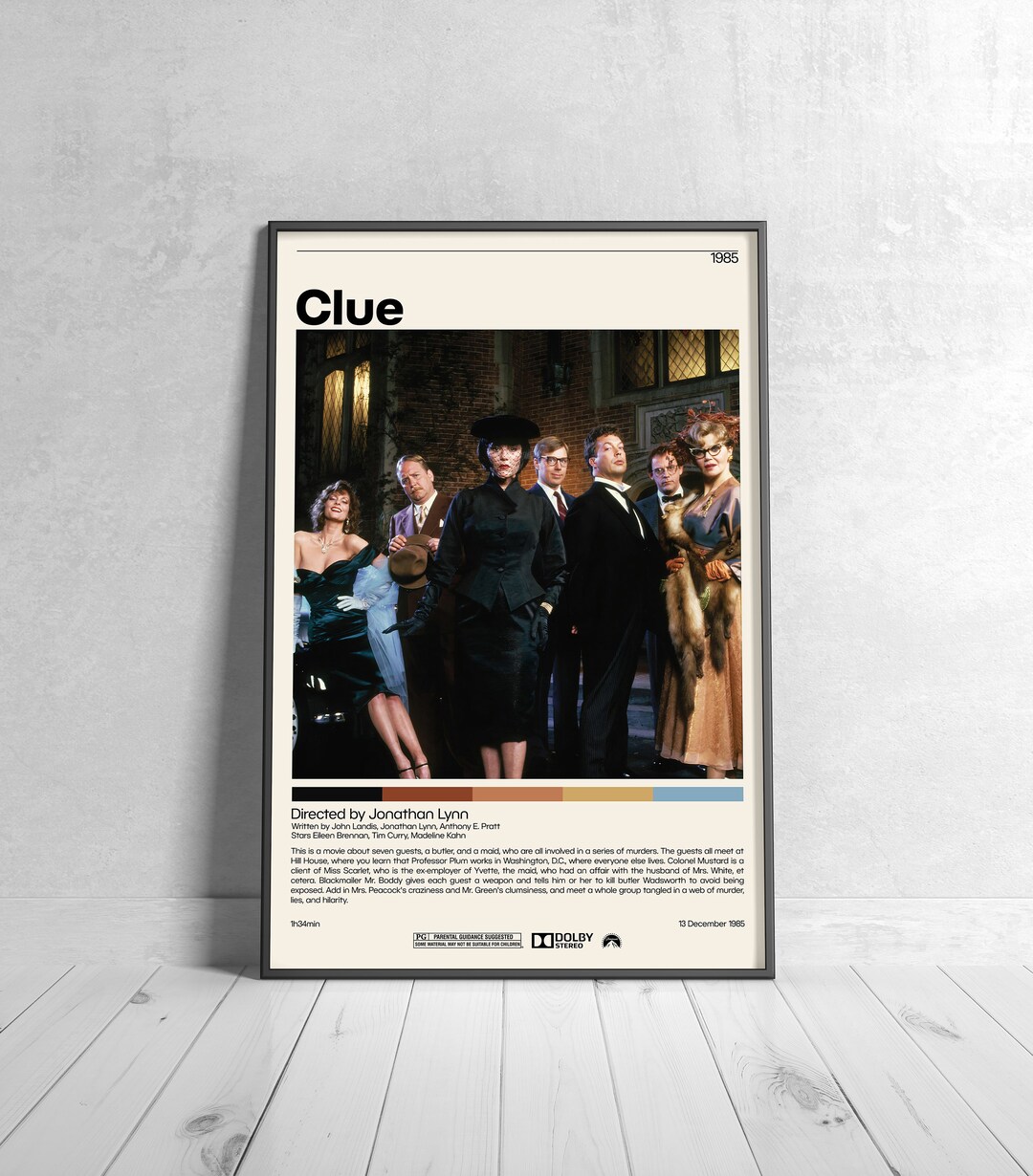 Clue Poster Jonathan Lynn Minimalist Movie Poster Vintage - Etsy