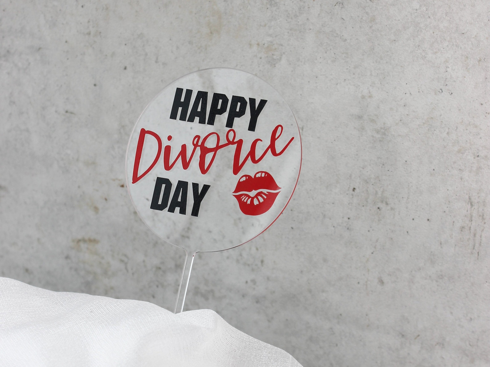 Cake Topper HAPPY DIVORCE DAY; Acrylic; Cake Attachment; Divorce ...