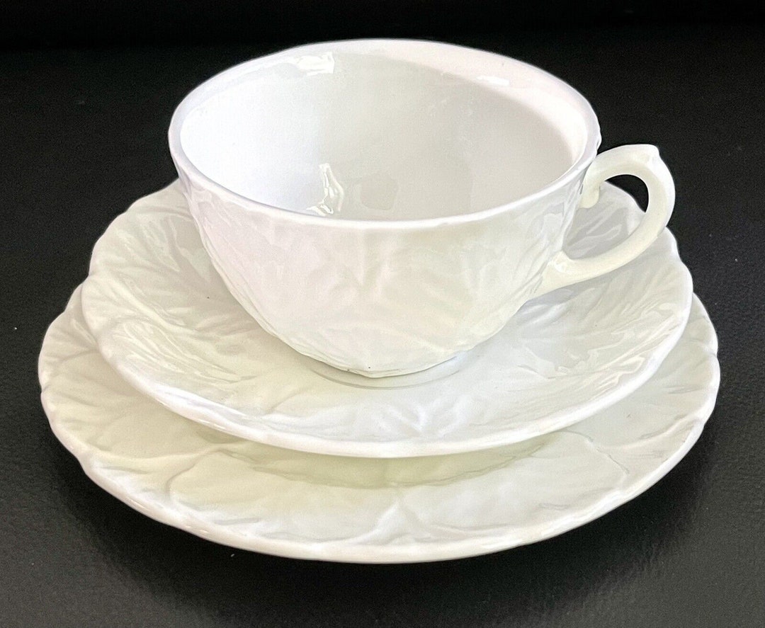 Beautiful Coalport Countryware Tea Cup Saucer Plate Trio, Cabbage Leaf ...
