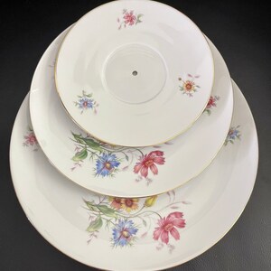 Vintage German Fine China Floral Cake Stand, Large 3-tiered - Etsy