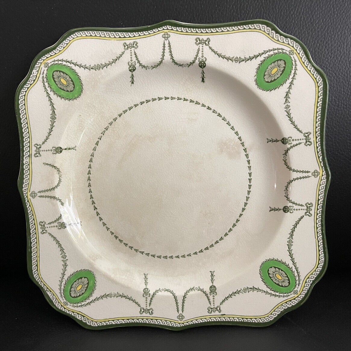 Beautiful Royal Doulton Countess Green Rim 20.5cm Square Cake Plate ...
