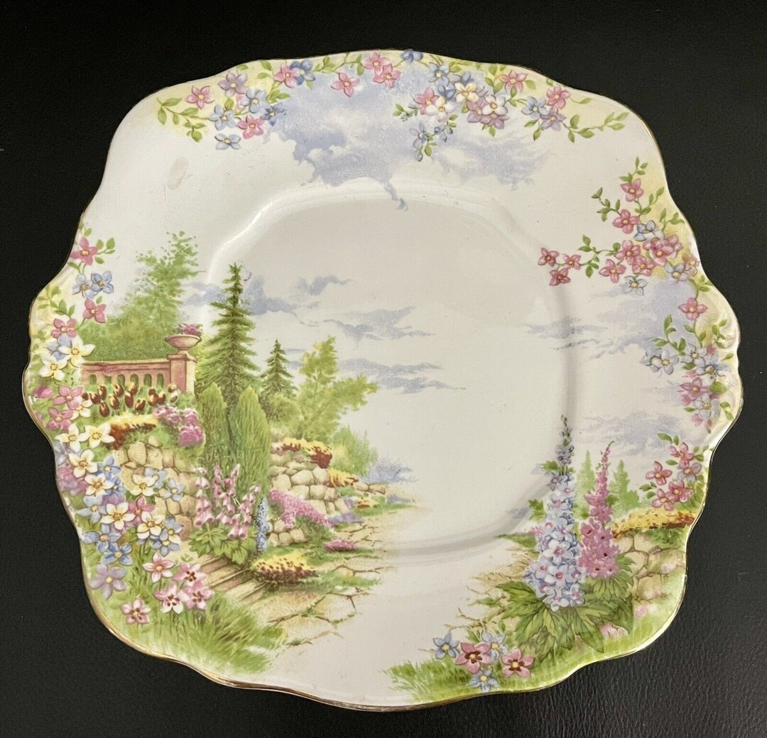 Royal Albert Kentish Rockery Bone China Cake Serving Plate, England ...