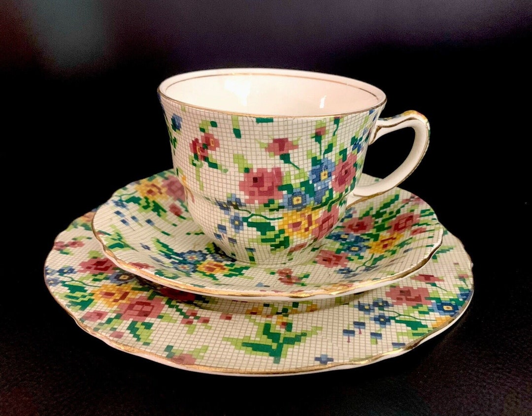 Royal Winton Grimwades Queen Anne Floral Chintz Tea Cup Saucer Plate ...