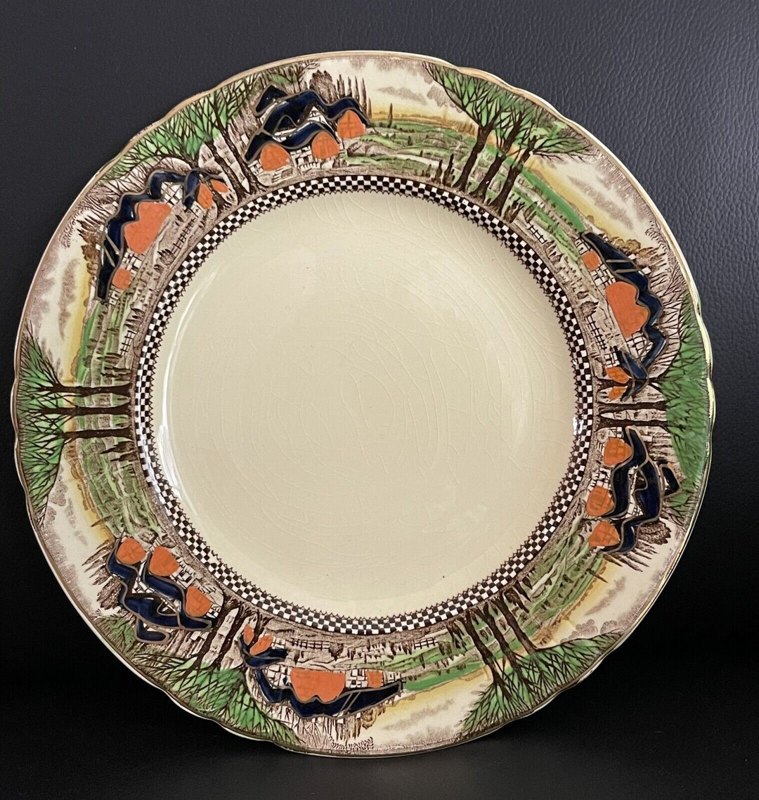 MYOTT Son & Co Art Deco England’s Countryside Salad (22.5cm) Plate ...