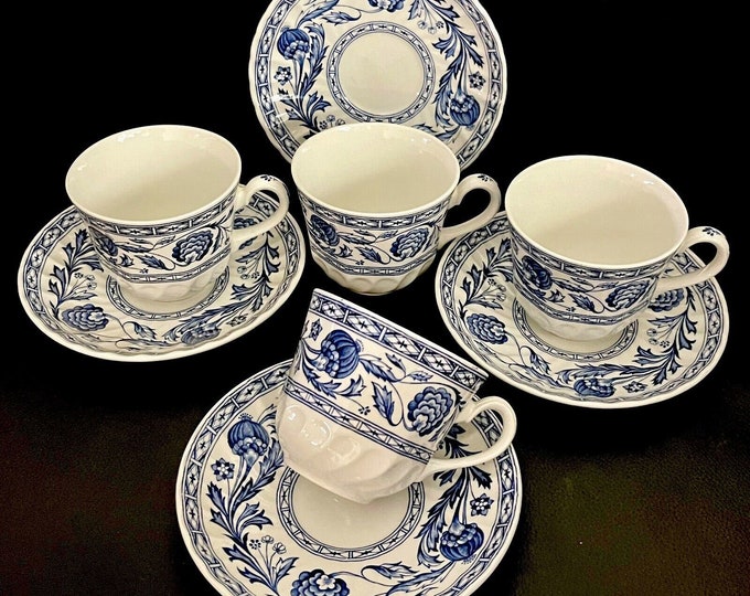 Vintage Ridgway Balmoral Set of 4 Tea Cups and Saucers, Staffordshire ...