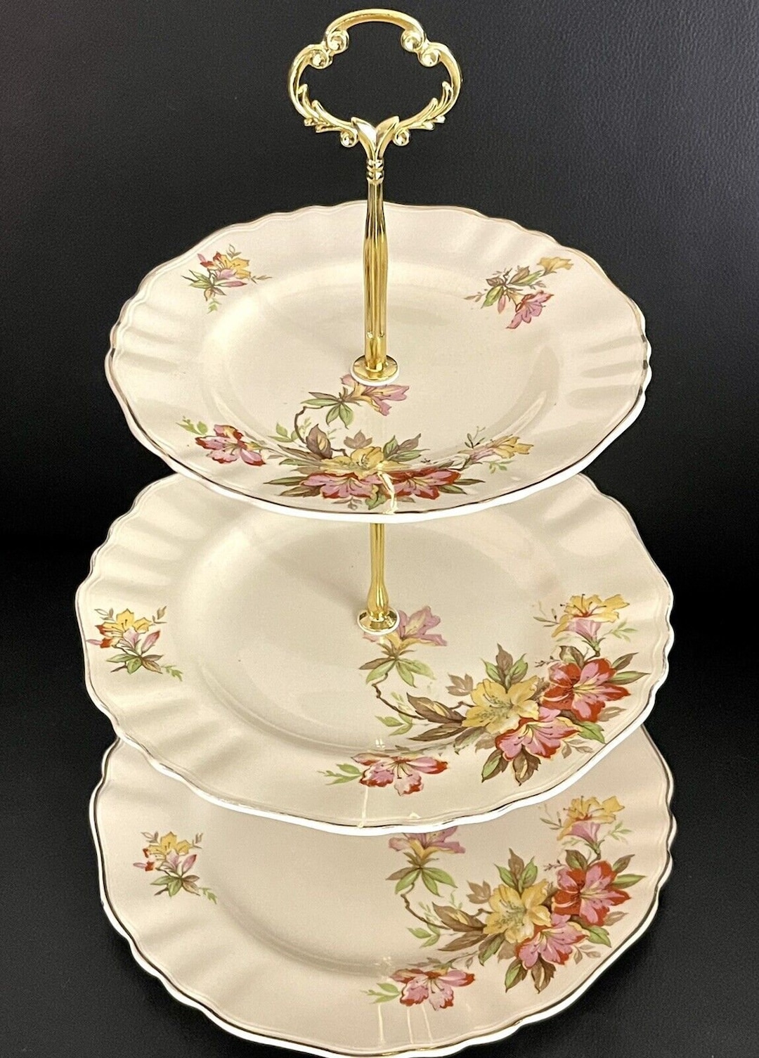 J&G SOL Meakin Sunshine High Tea Cake Stand, English 1930s - Etsy