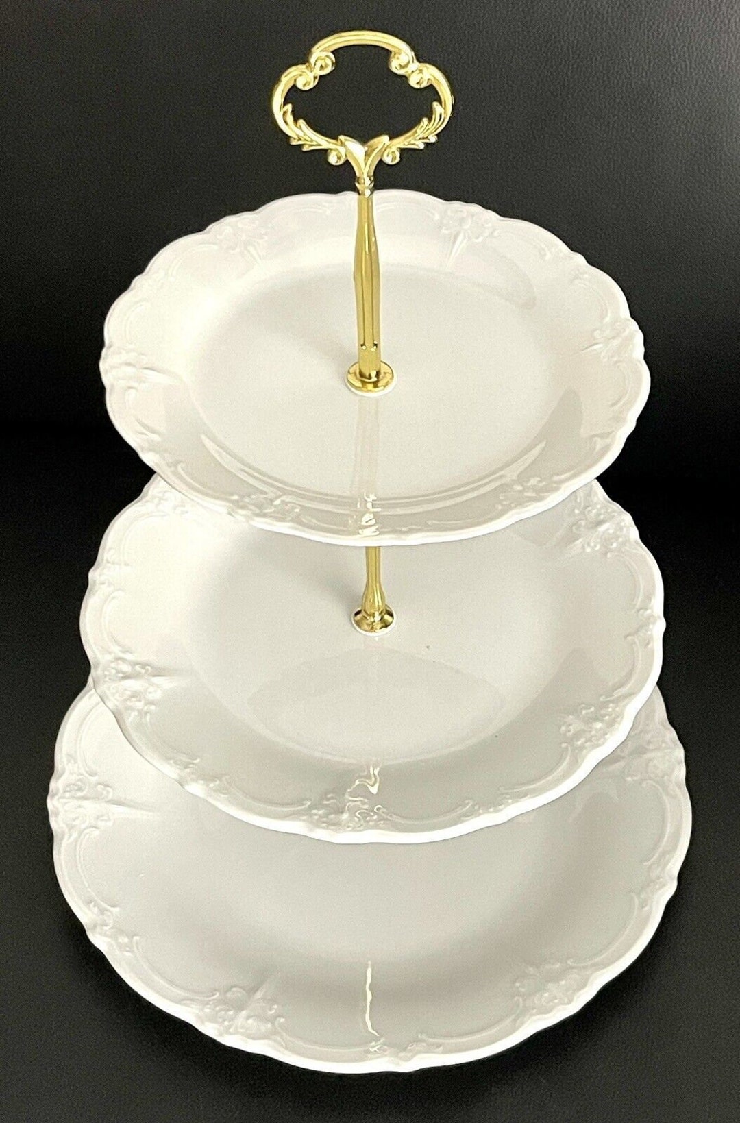 Elegant Tirschenreuth Bavaria Baronese White 3-tiered Cake Stand ...