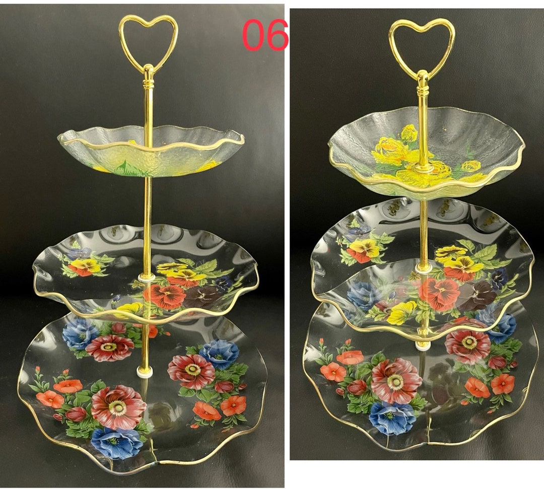 Rare and Very Unique Large 3-tiered Cake Stand, Made With Vintage ...