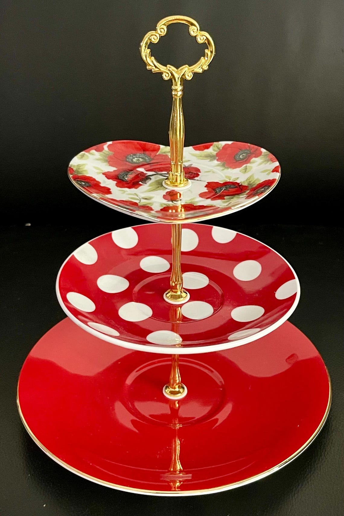 Gorgeous Red Mini 3-tiered Cake Stand, Maxwell Williams Kimono, Polka ...