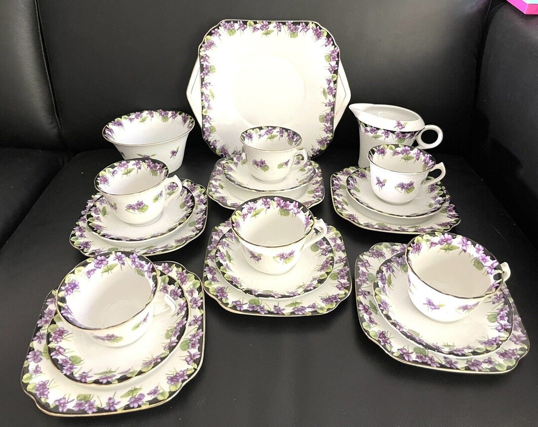 Gorgeous Joan Ware Sweet Violets Complete Tea Set for 6, Vintage Japan ...