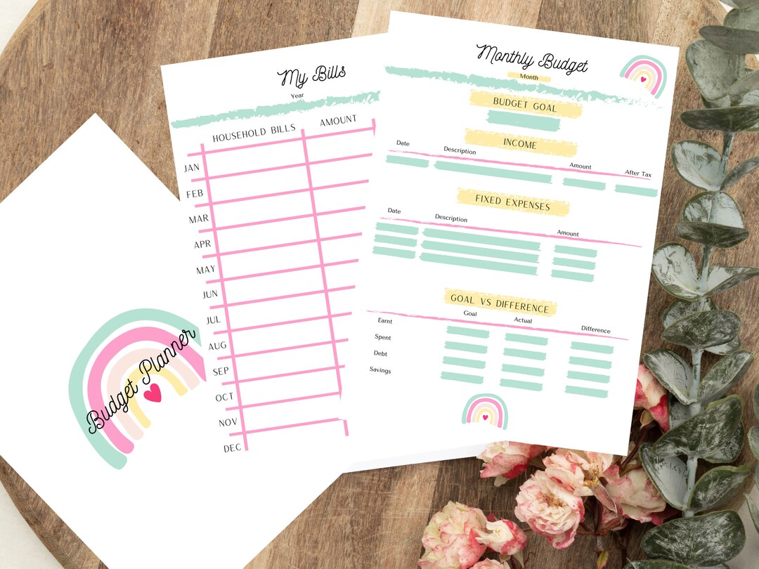 Rainbow Budget Planner - Etsy