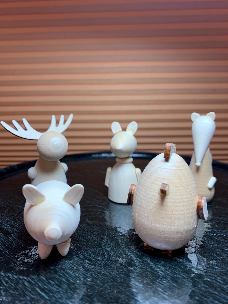 Unpainted Wooden Animals, DIY - Etsy