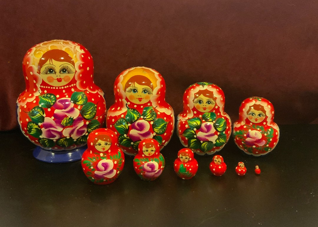 Russian Nesting Dolls Set of 10! - Etsy