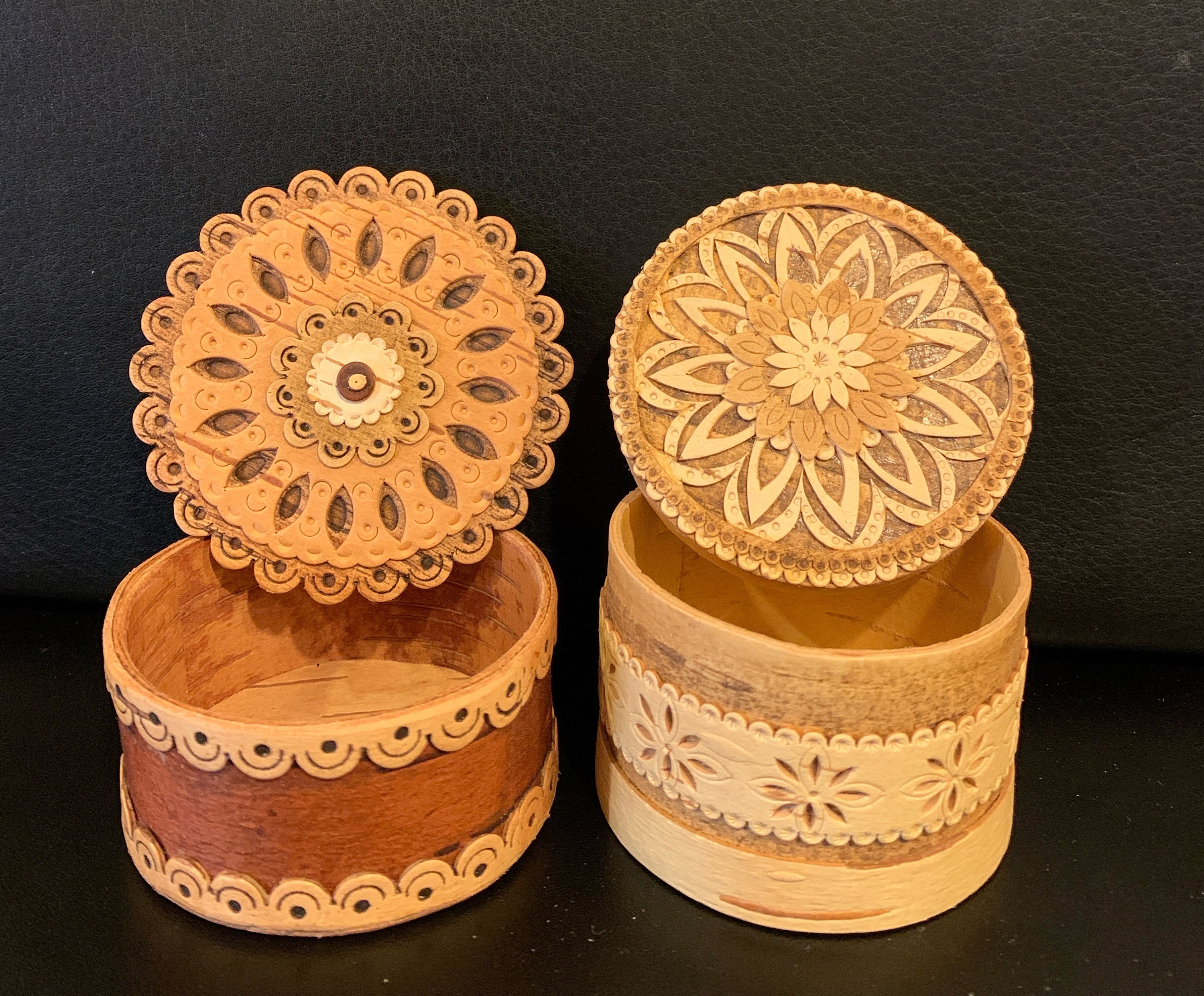 Original Carved Birch Bark Box. Made From a Unique Natural Material ...