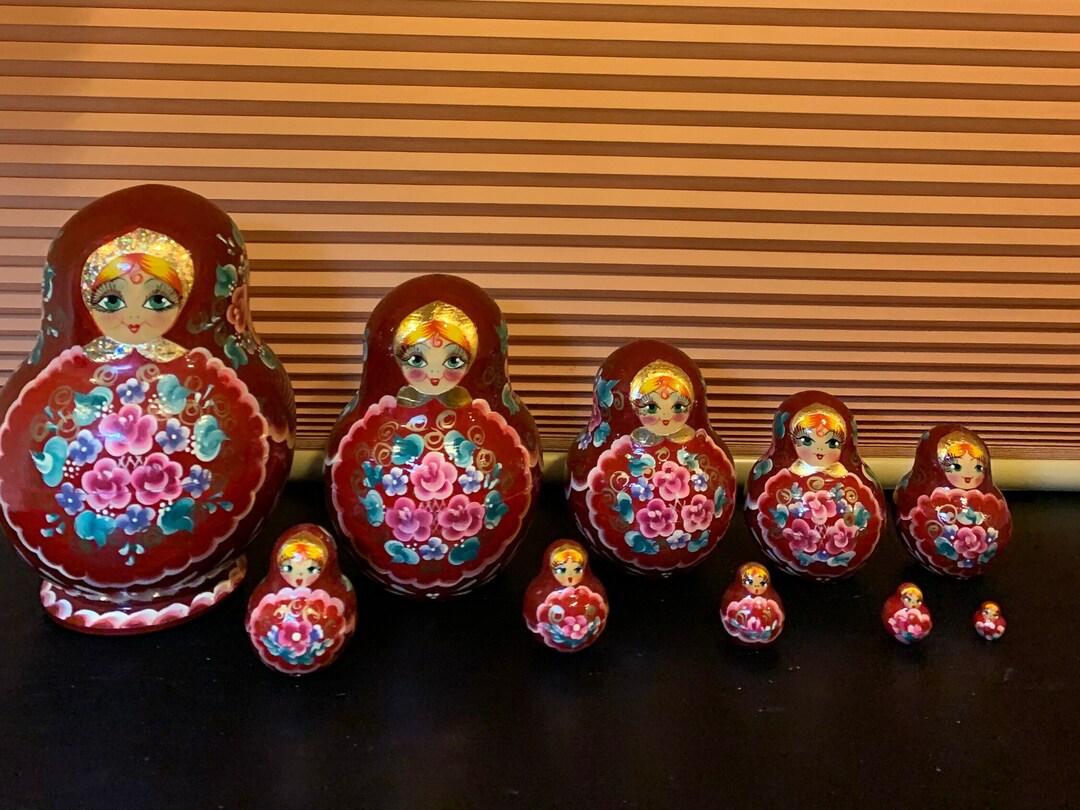 Russian Nesting Dolls Set Of10 Signed - Etsy