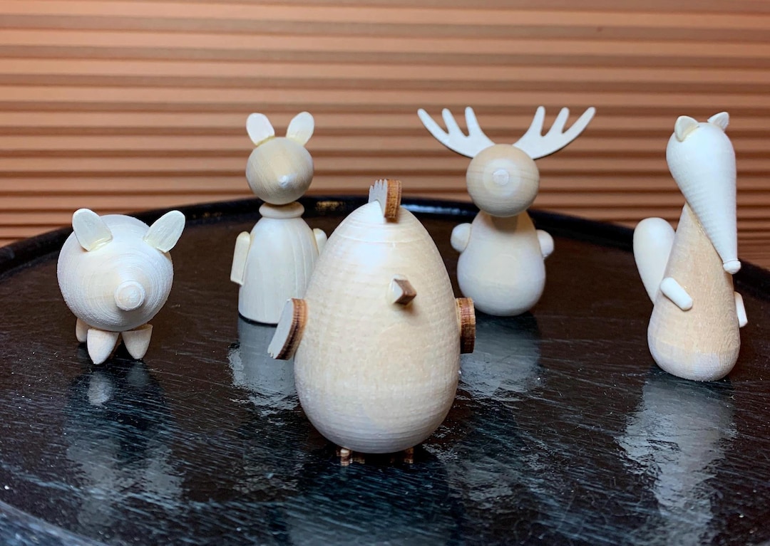 Unpainted Wooden Animals, DIY - Etsy