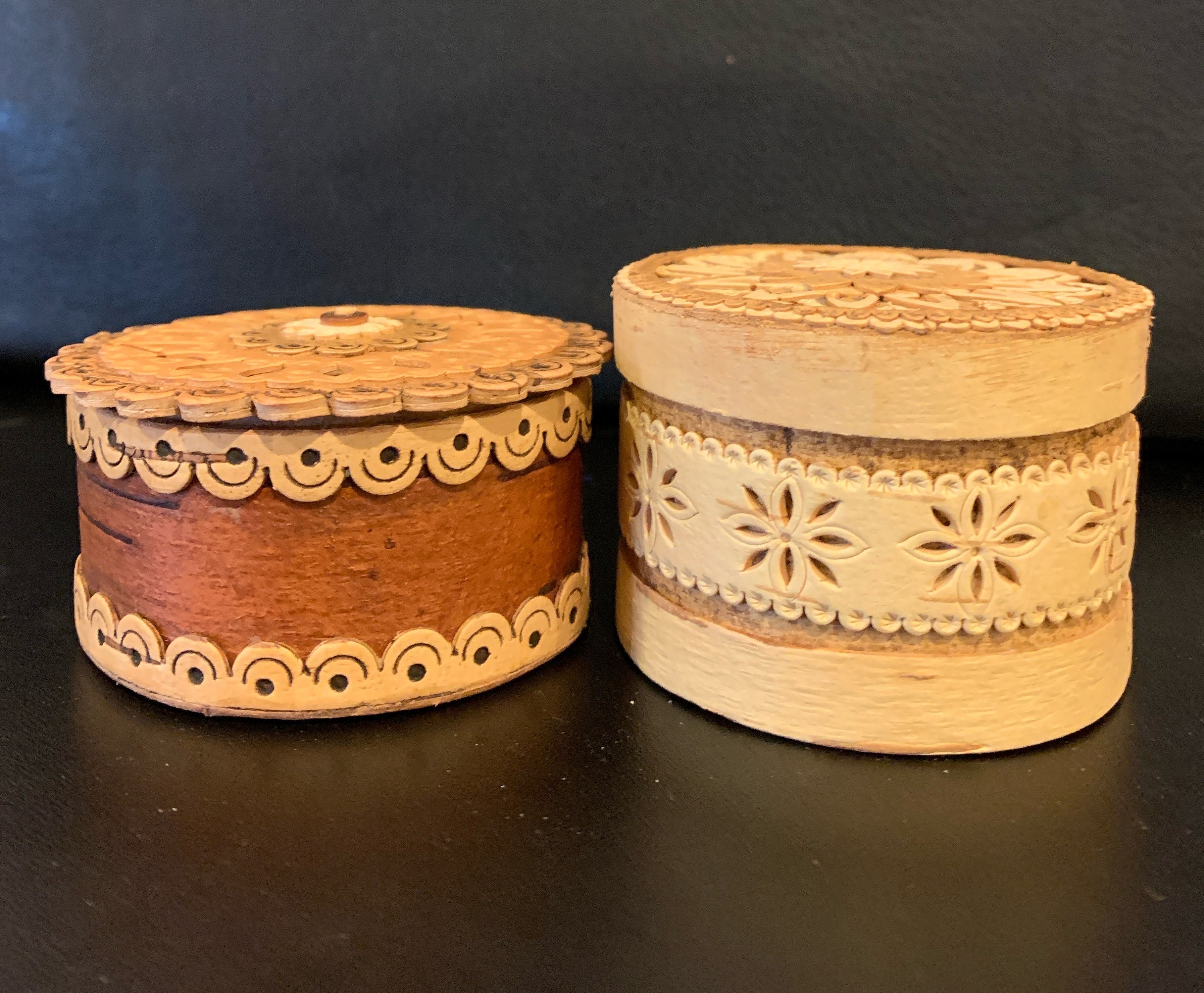 Original Carved Birch Bark Box. Made From a Unique Natural Material ...
