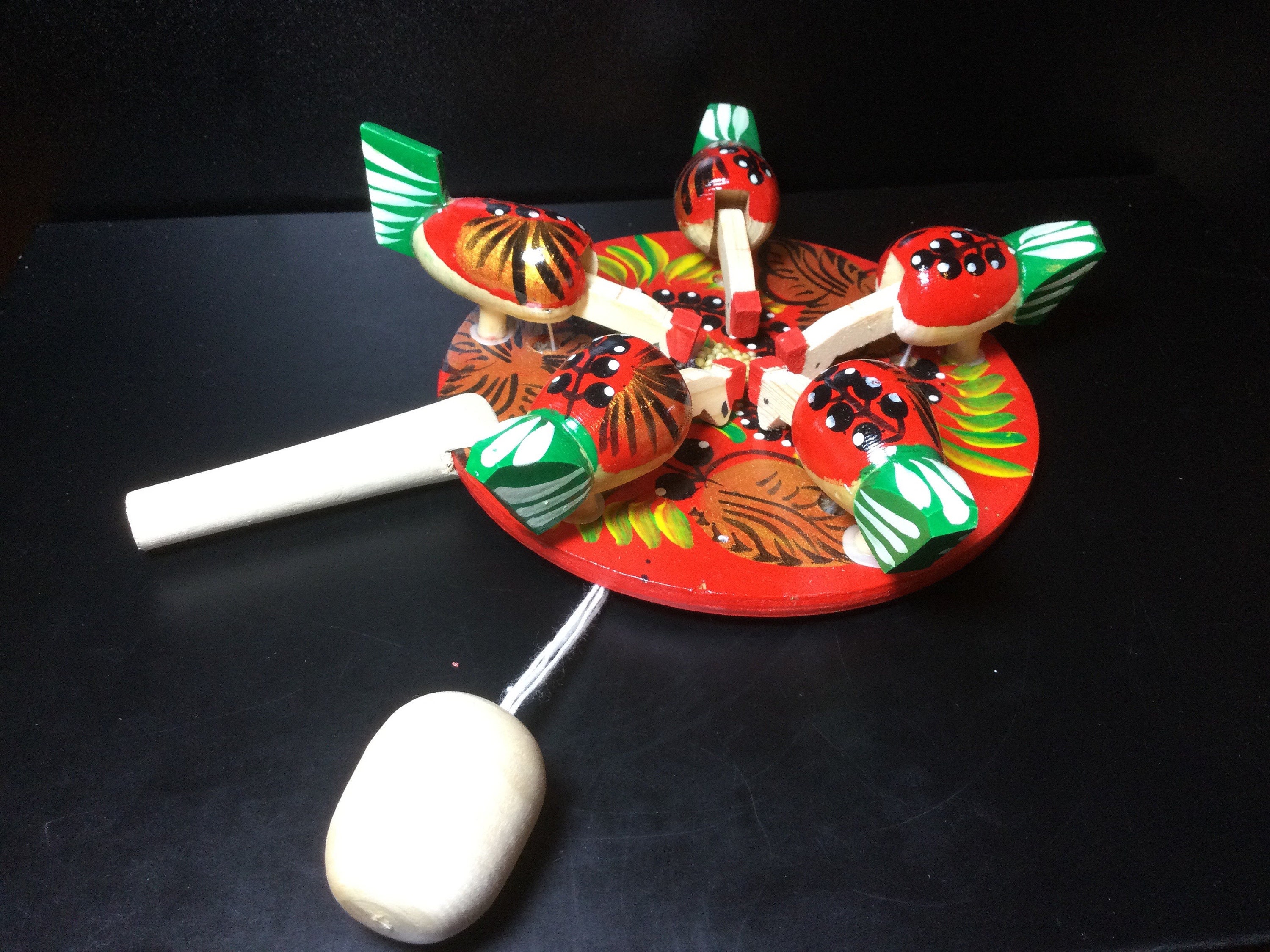 Chicken Hen Pecking Paddle Toy, Hungry Chickens, Wooden Moving Toys. - Etsy