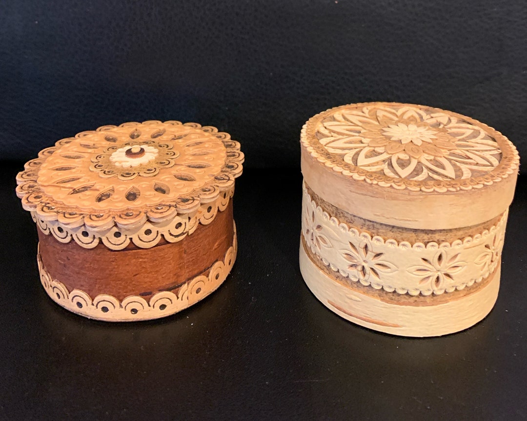 Original Carved Birch Bark Box. Made From a Unique Natural Material ...