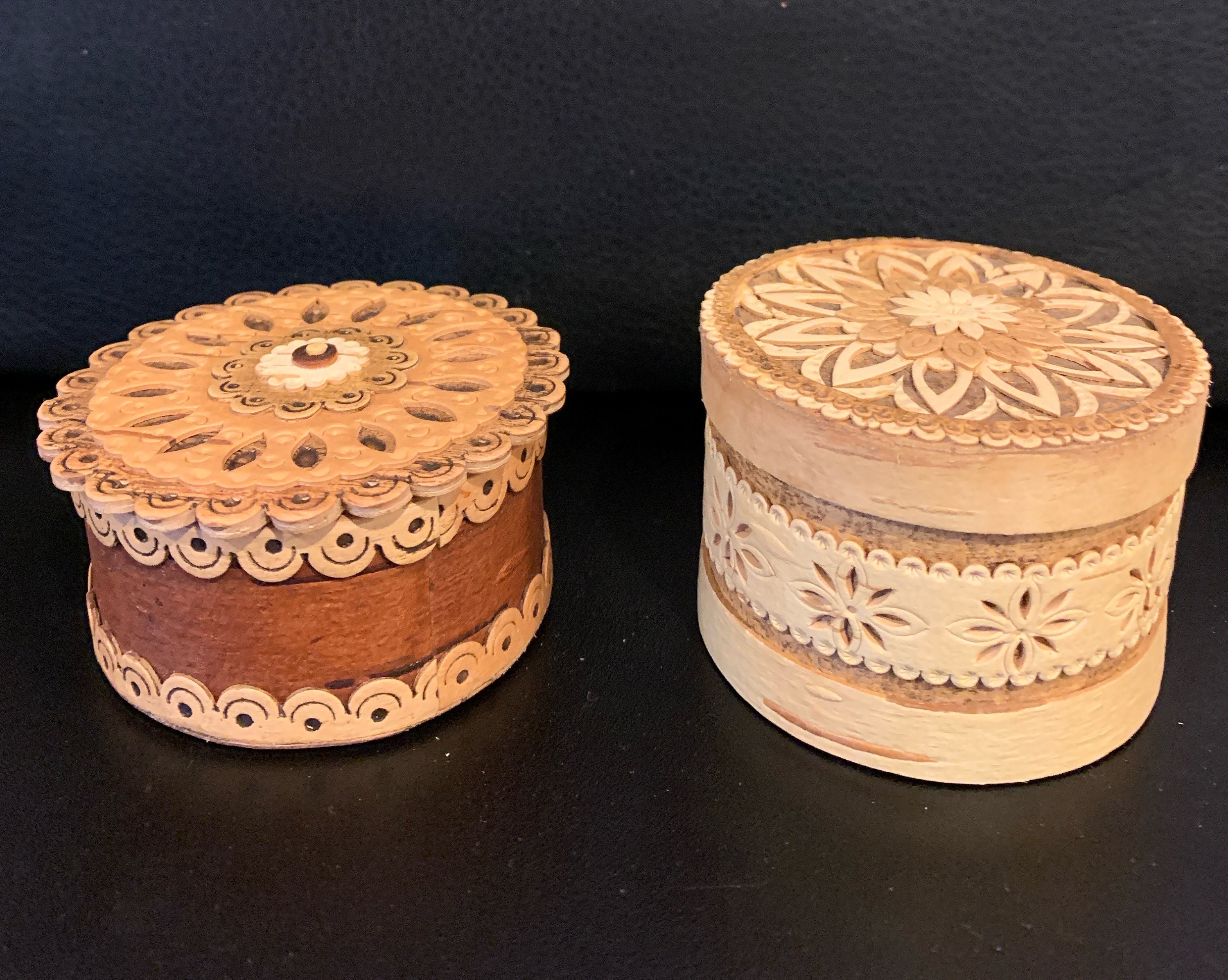 Original Carved Birch Bark Box. Made From a Unique Natural Material ...