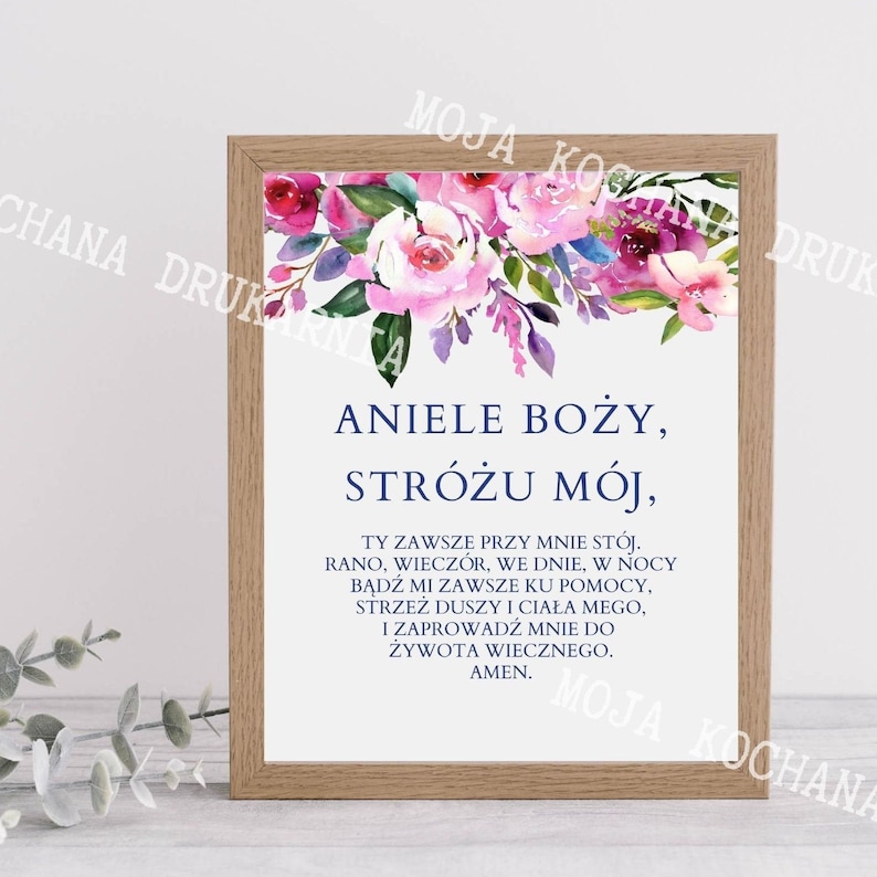 In Polish, Polish Art, Aniele Bozy Strozu Moj, Guardian Angel Prayer ...