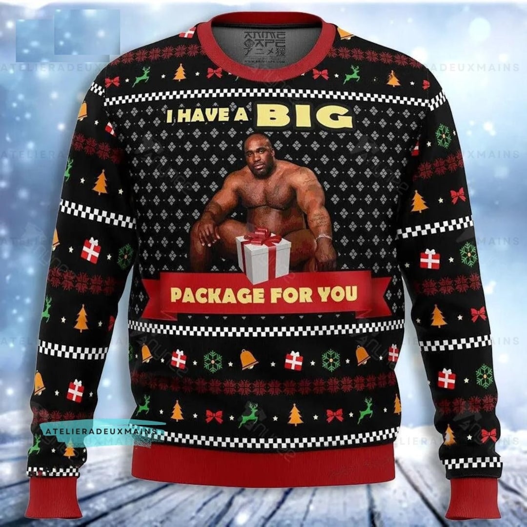 I Have a Big Package Barry Wood Christmas Ugly Sweater, Barry Sitting ...
