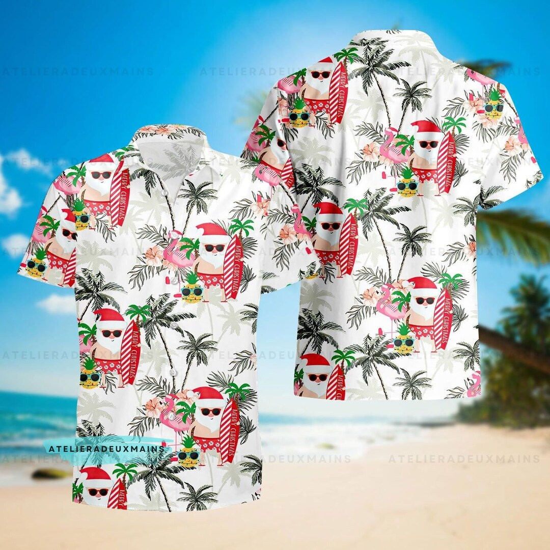 Santa Claus Hawaiian Shirt For Men And Women Tropical Santa Hawaiian