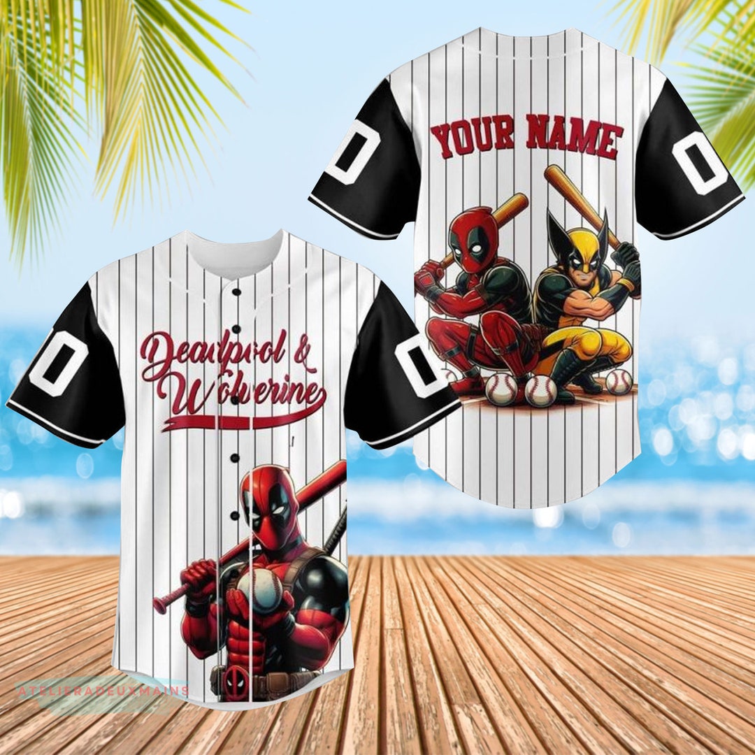 Custom Deadpool and Wolverine 2024 Baseball Jersey Shirt, Deadpool ...