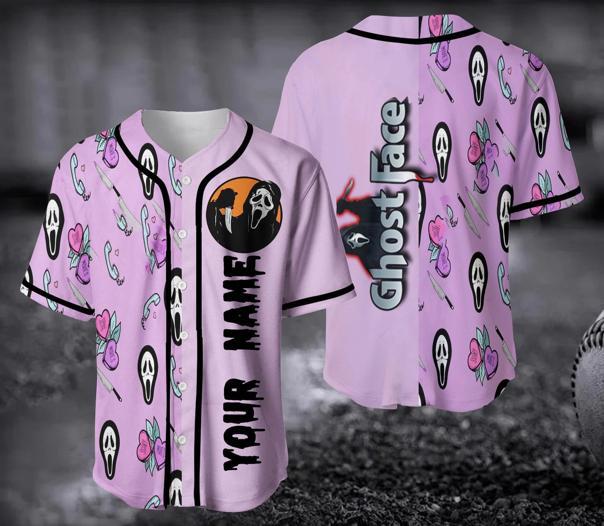 Personalized Ghostface Scream No You Hang Up Halloween Baseball Jersey ...