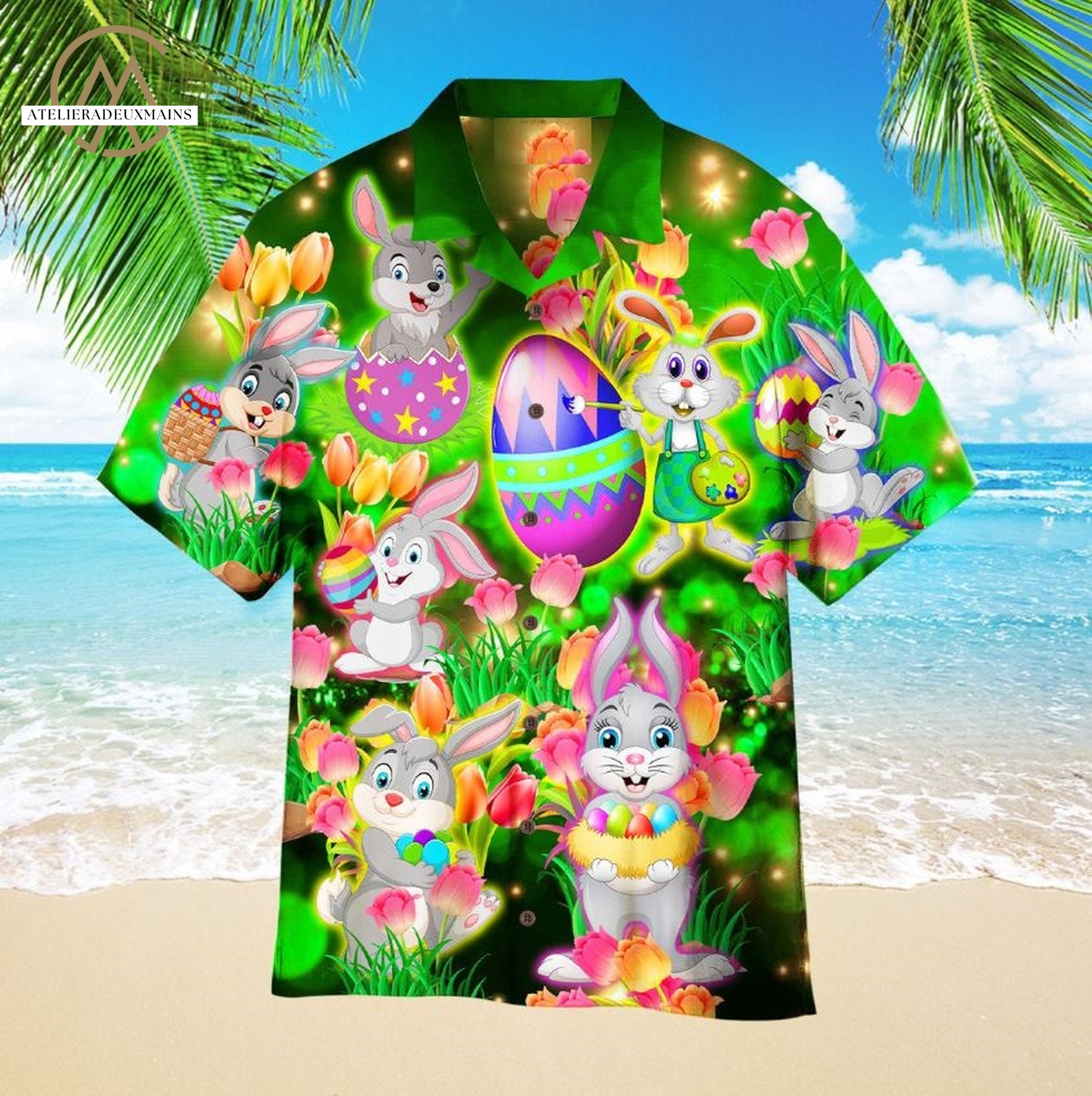 Easter Bunny Hawaiian Shirt, Easter Day Shirt, Happy Easter Shirt sold ...