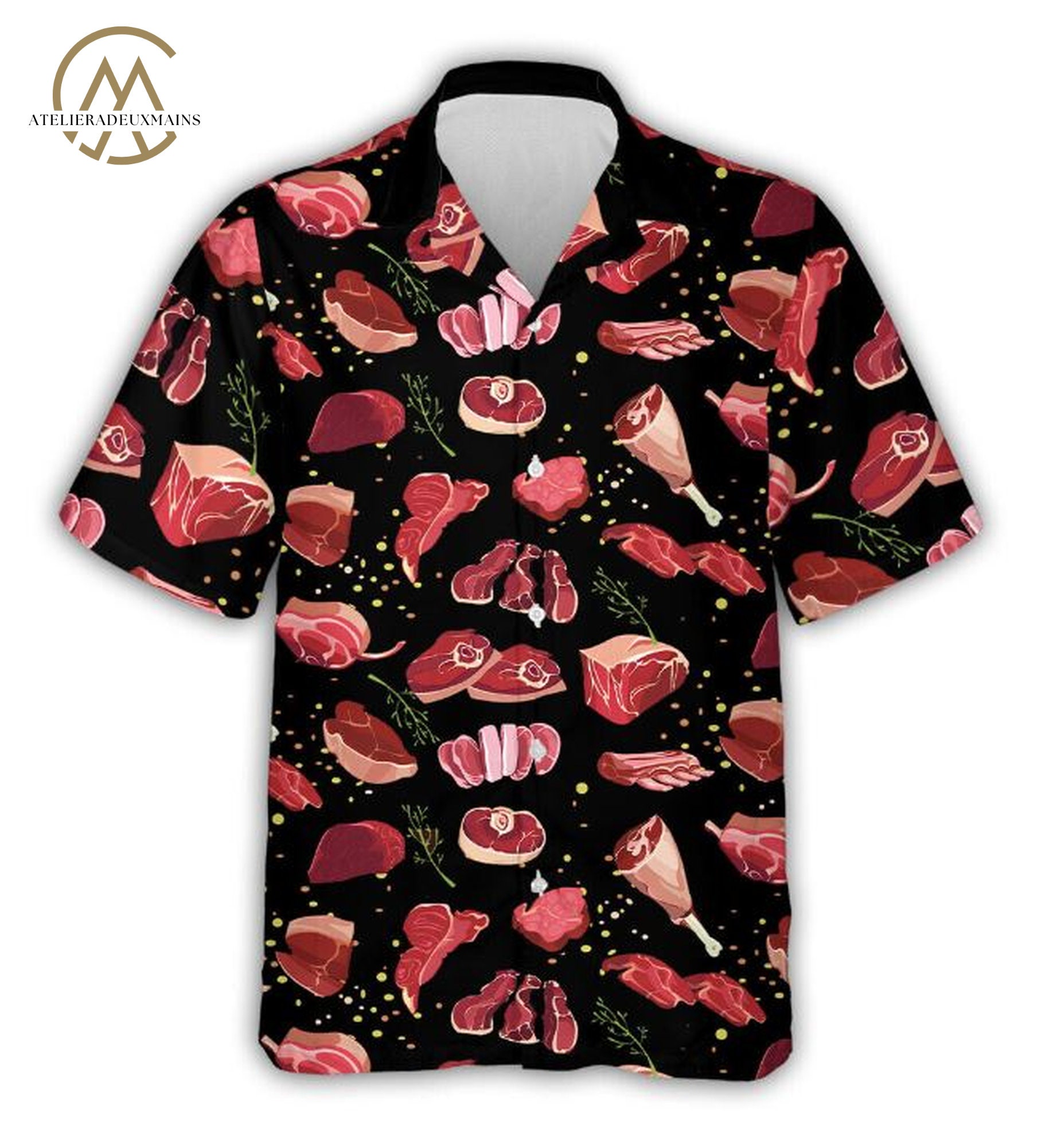 Steak Meat Hawaii Shirt, Beef BBQ Button Down Aloha Shirts, Meat Lover ...
