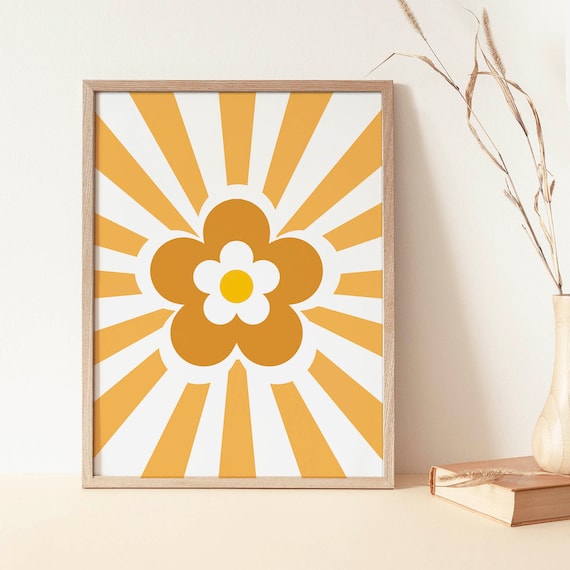 70s Flower Print 70s Wall Art Retro Print Retro Wall Art - Etsy